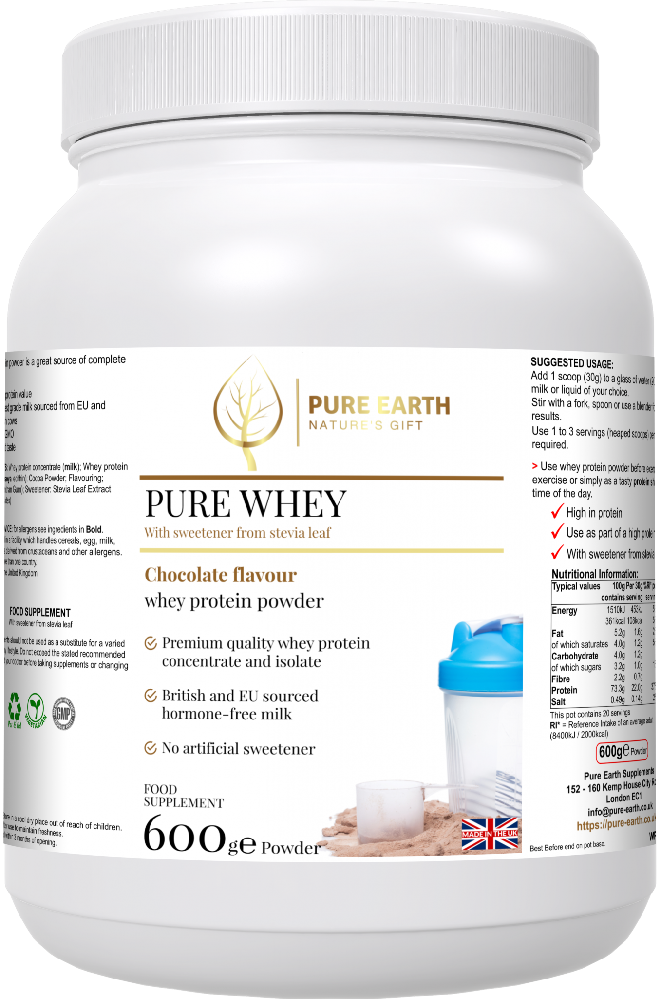 PURE WHEY (Chocolate flavour) | Pure Earth Supplements